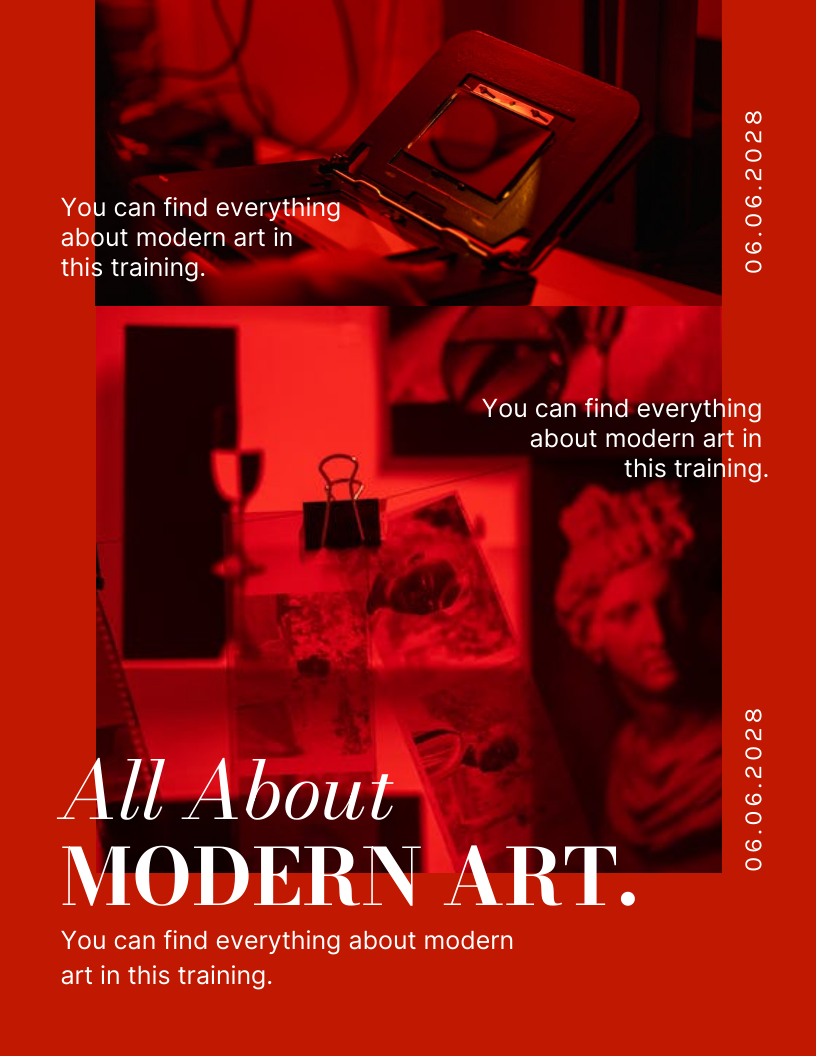Red Modern Art Exhibition Event Poster