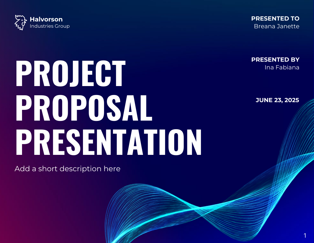 Navy Colorful Elegant Project Proposal Professional Presentation