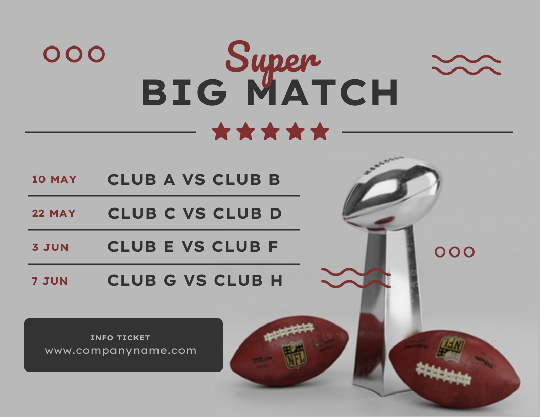 Light Grey Modern Playful Illustration Super Big Match Superbowl ...