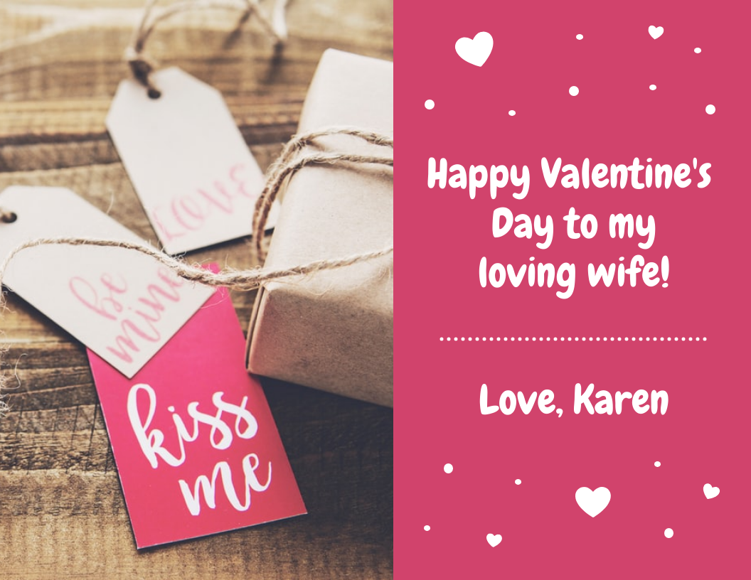 Wife Partner Valentine s Day Card Template