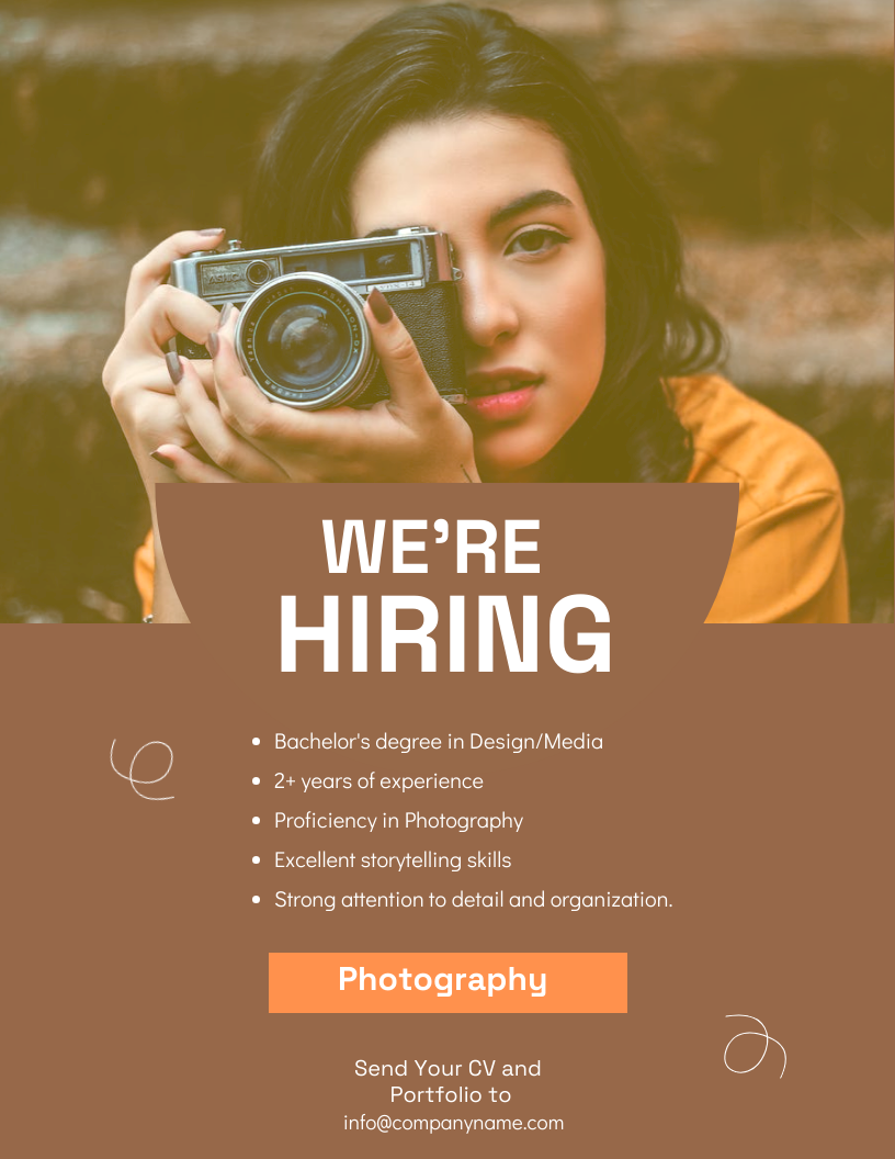 Brown Simple Poster looking photography Template