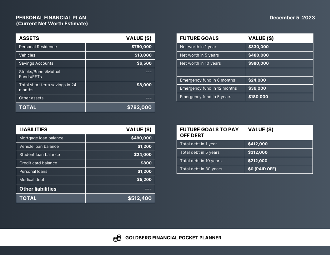 Personal Financial Plan Template
