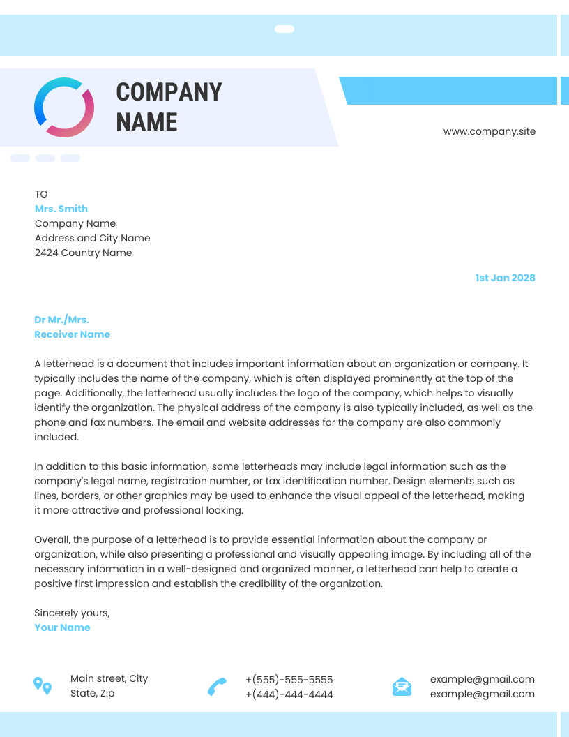 White Pastel Modern Cool Letterhead Template