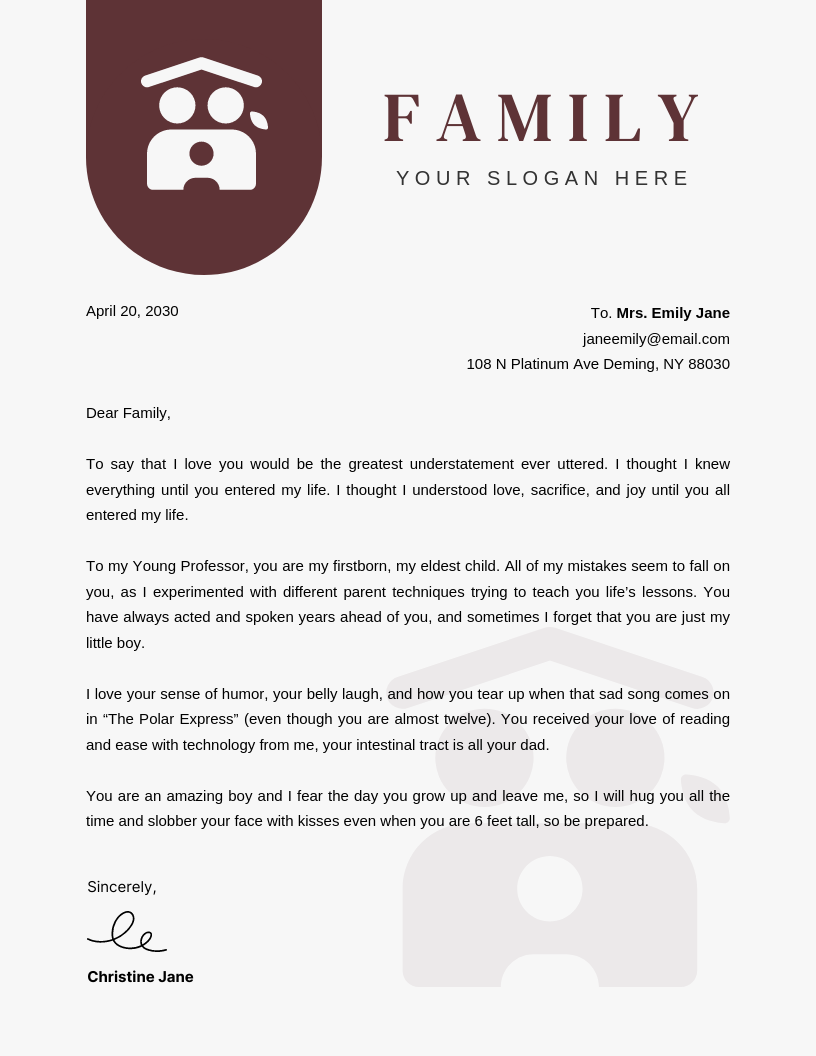 Light Grey And Brown Classic Aesthetic Business Family Letterhead