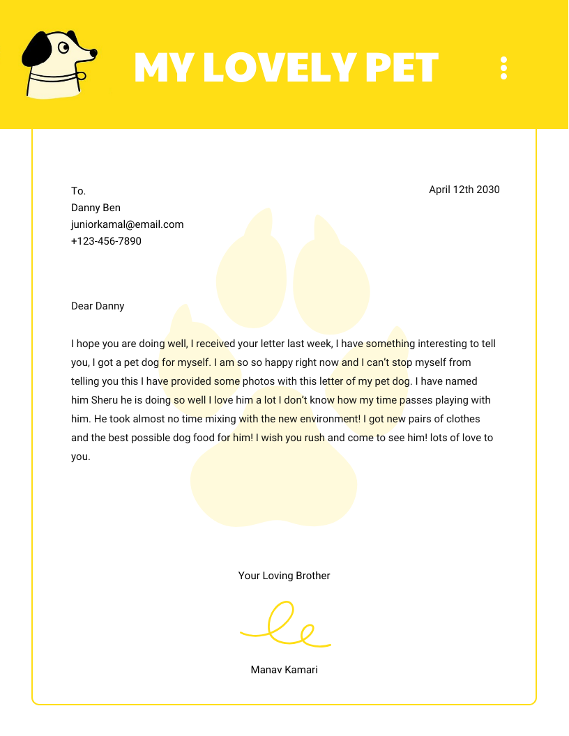 White And Yellow Cute Illustration Business Letterhead