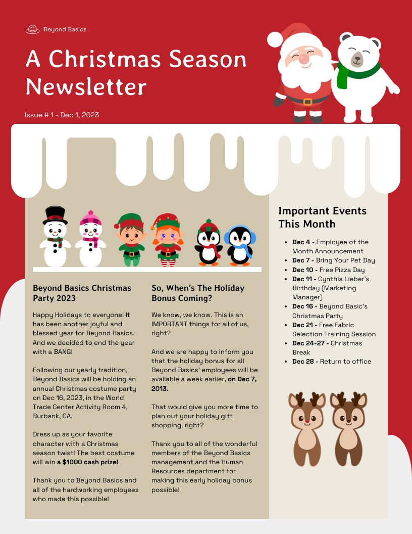 Christmas Newsletter Template Microsoft Word
