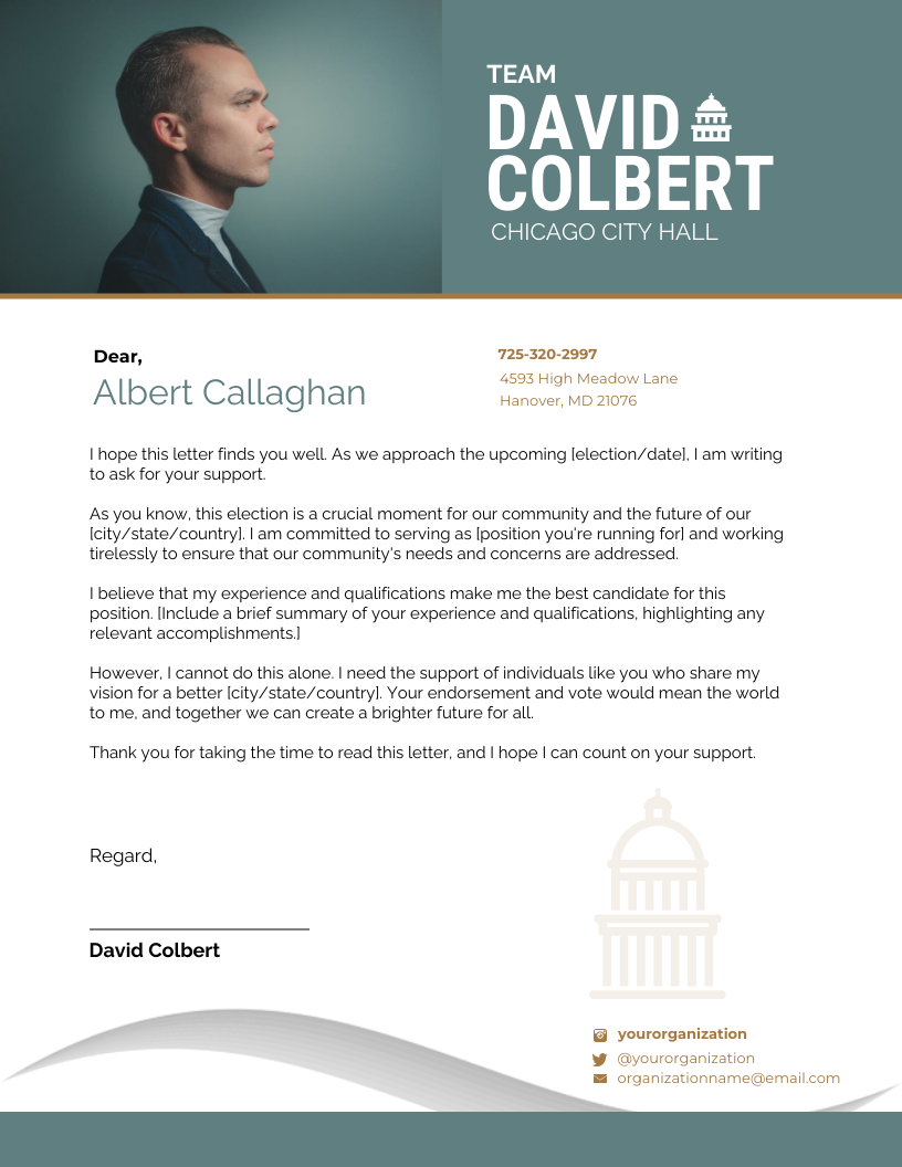 Green Blue Election Campaign Letterhead Invitation