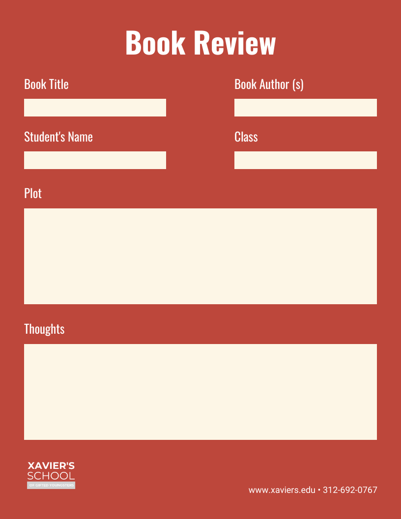 Maroon College Book Review Worksheet Venngage