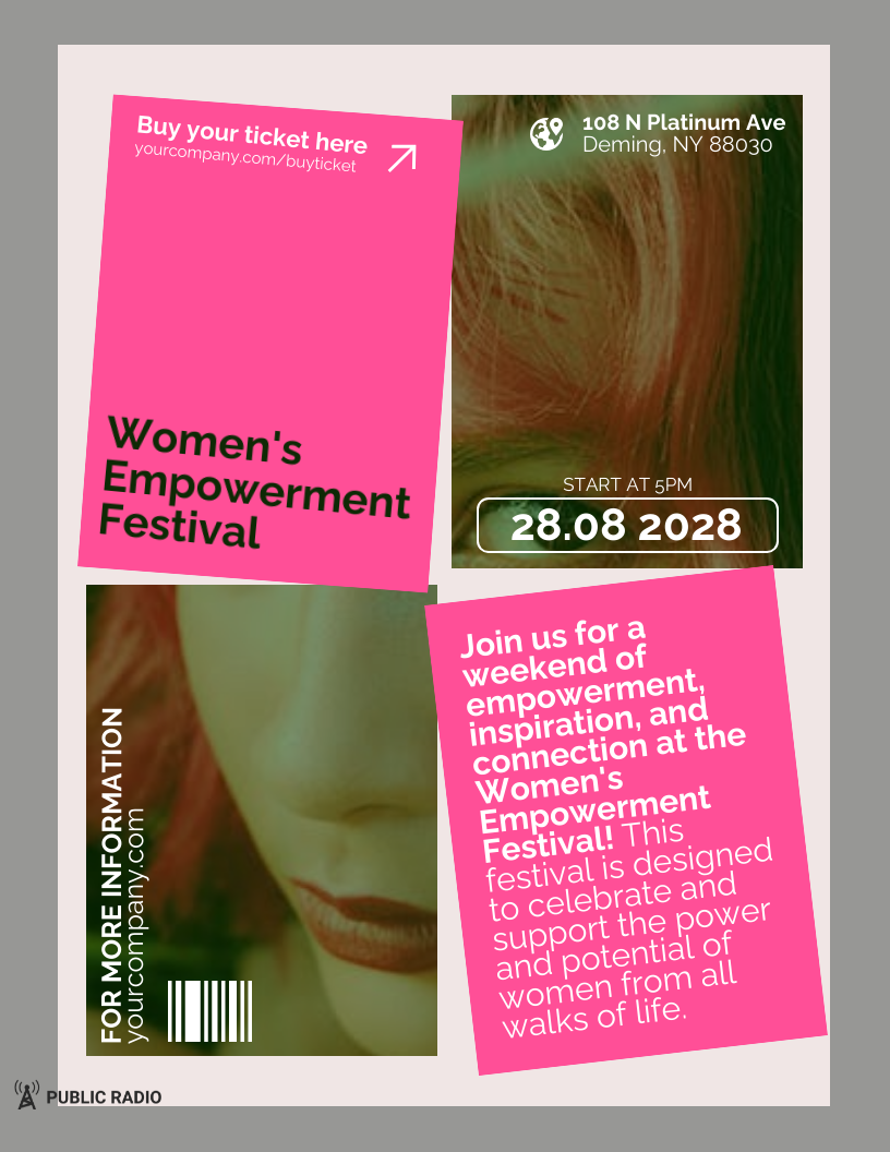 Pink College Festival Poster Template