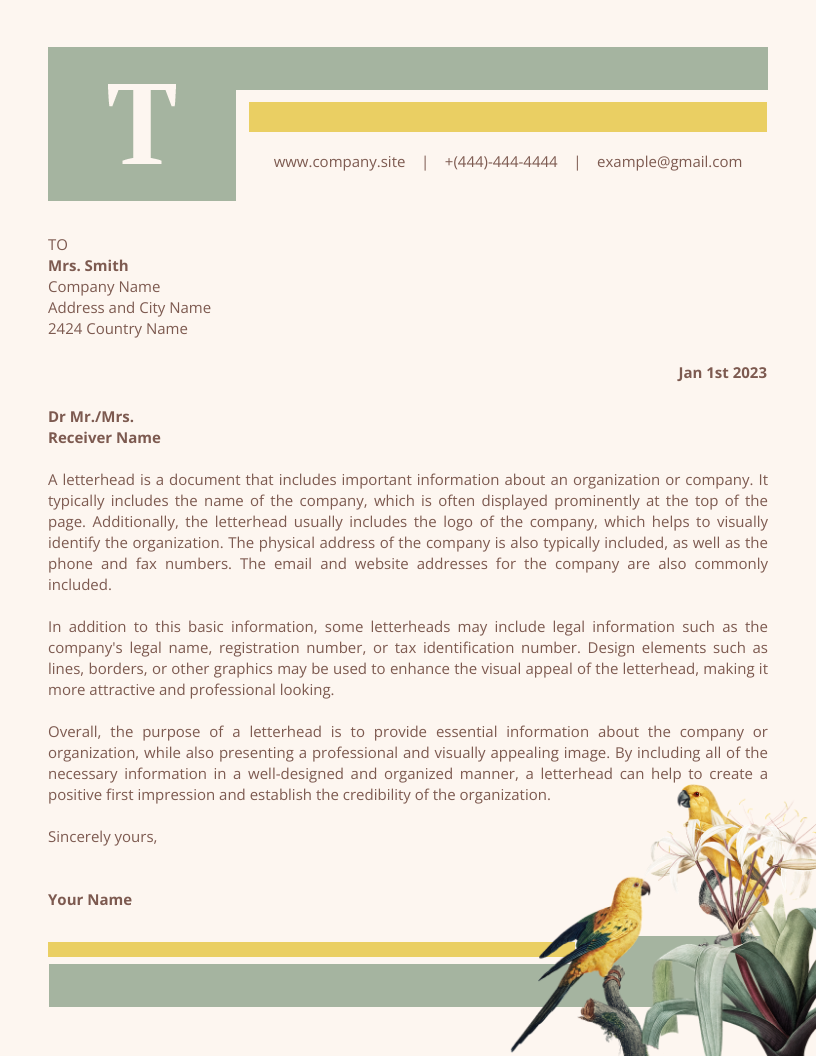 Light Cream Aesthetic Graphic Design Letterhead Template