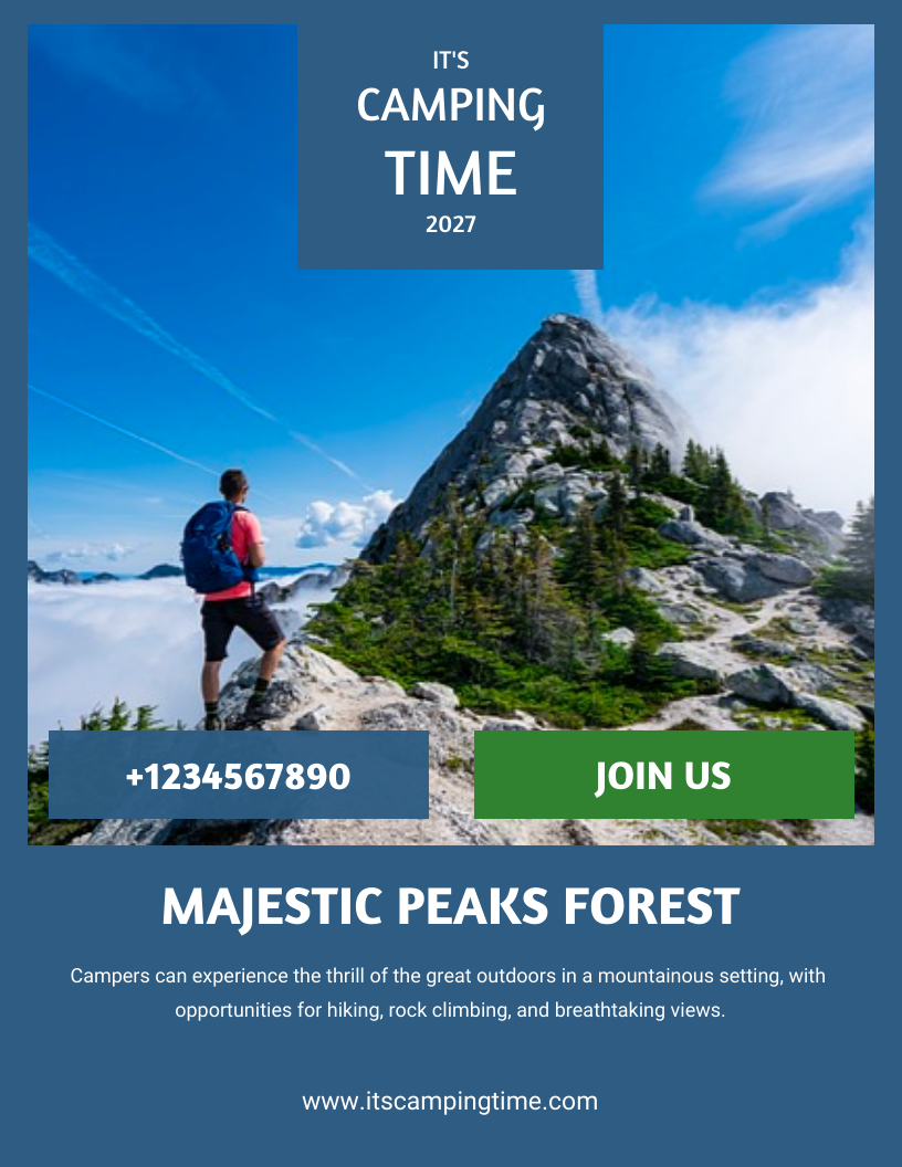 Its Camping Time Storming Blue Flyer Template