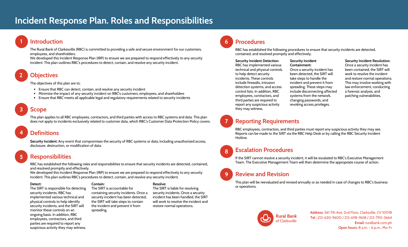 Cyber Incident Response Plan Template