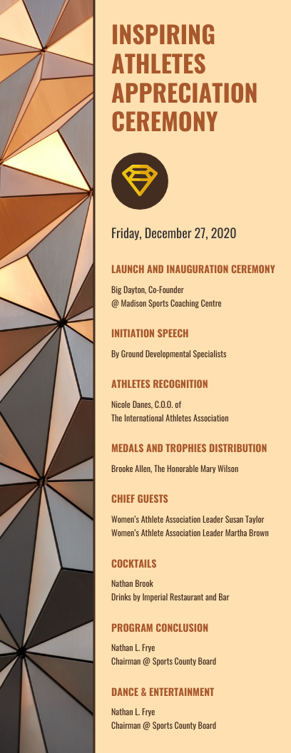 Golden Athlete Event Program Venngage