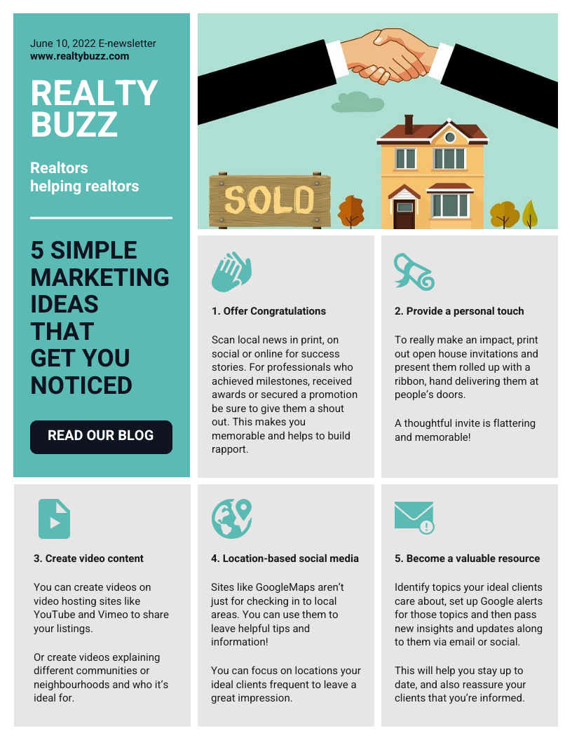 Real Estate Marketing Tips Email Newsletter Template Venngage