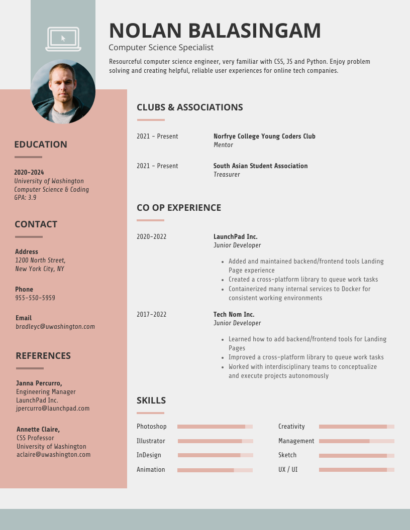 Simple College Student Resume Venngage