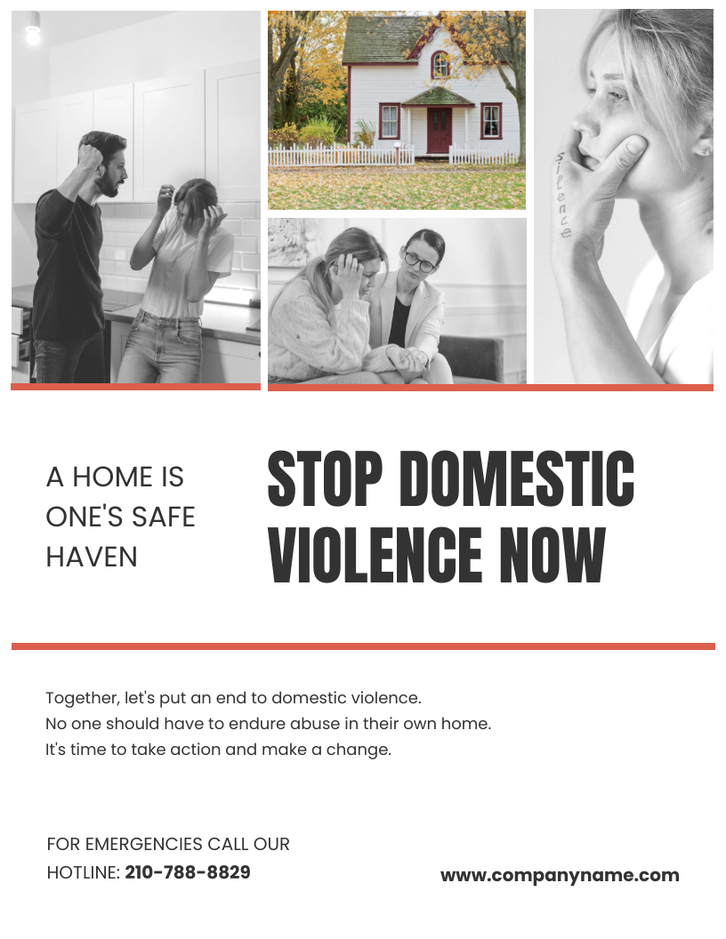 Minimalist Design Stop Domestic Violence Urgent