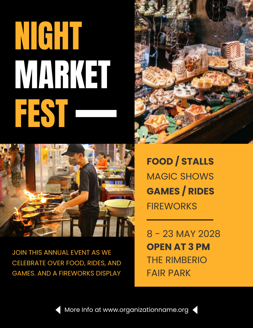 Black and Yellow Night Market Fest Template