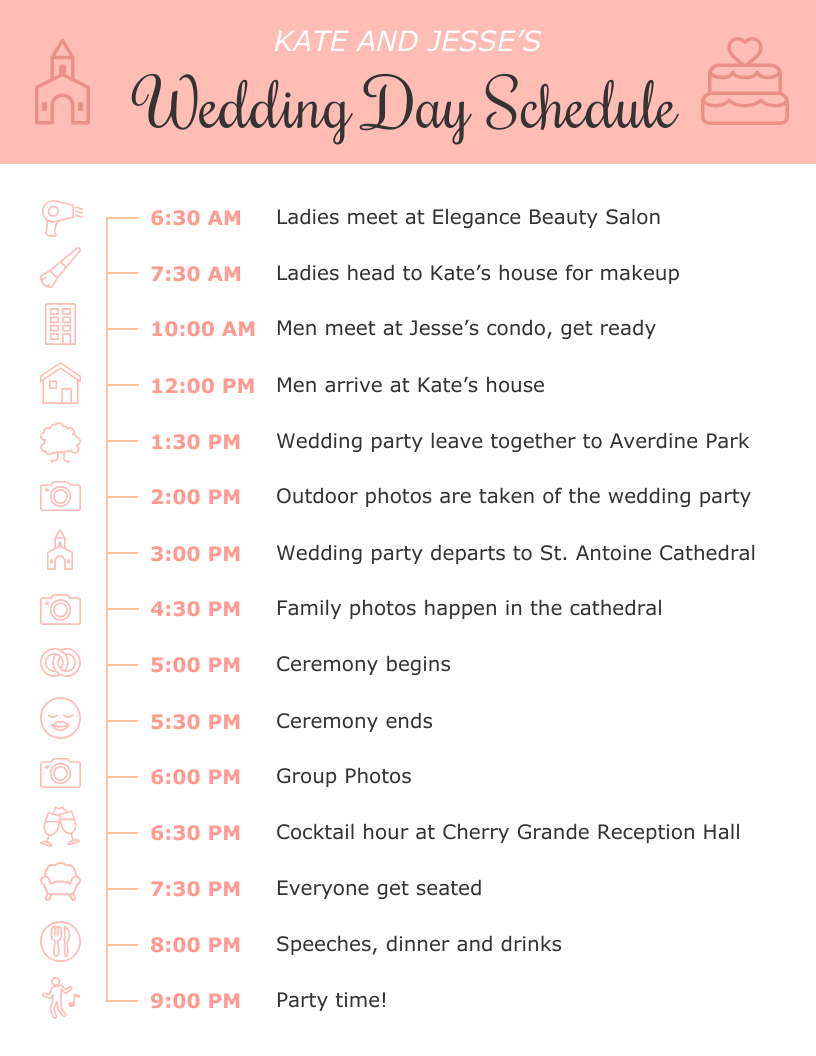 Wedding Agenda Template