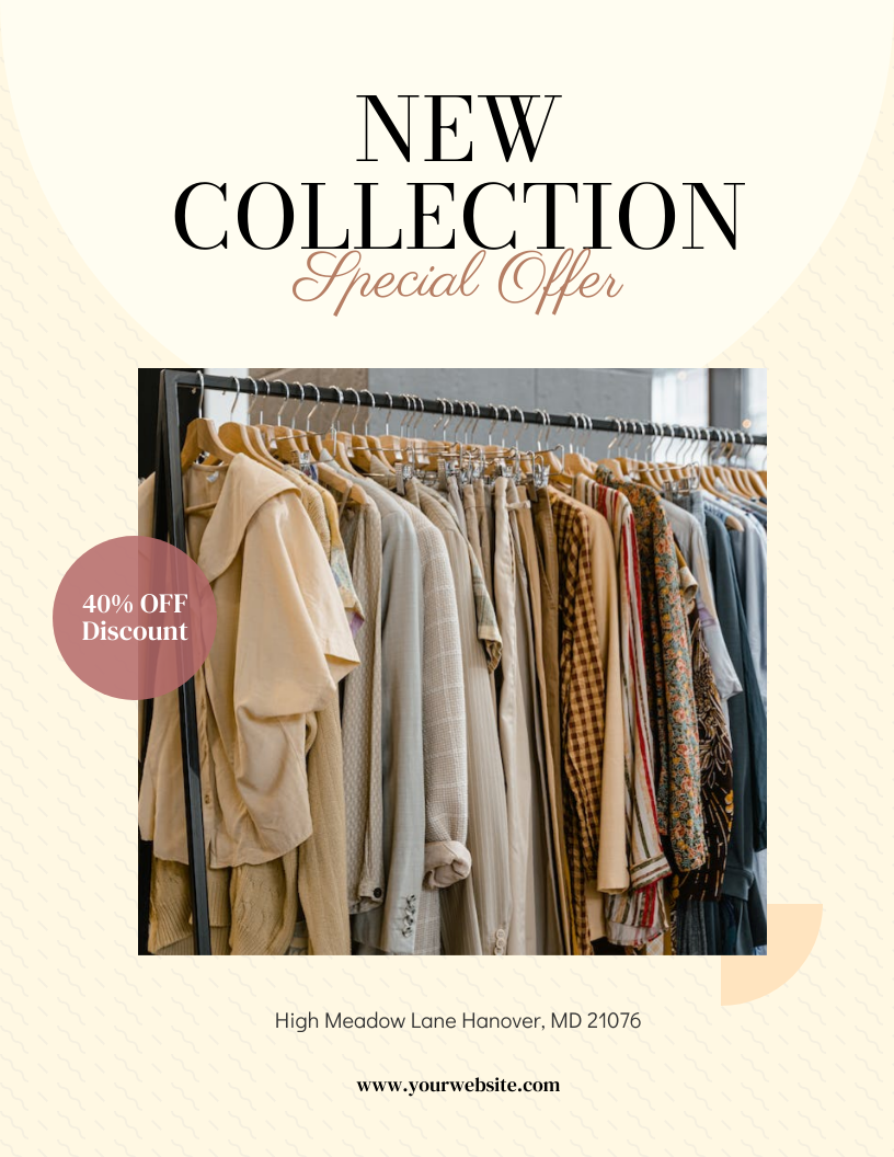 Soft Peach New Collection Fashion Poster Template