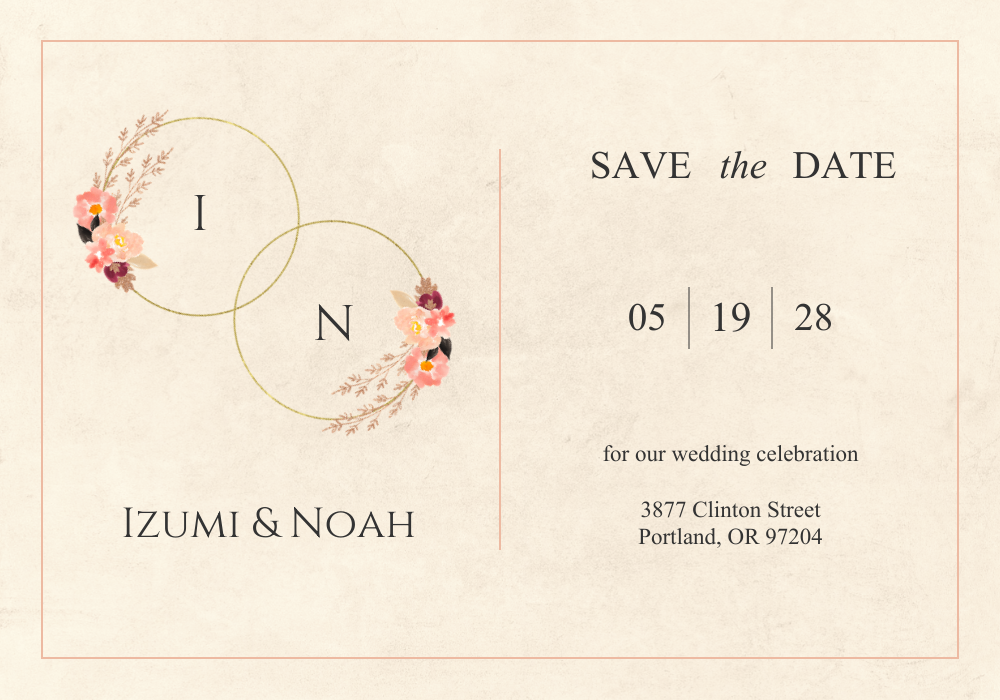 Yellow Cream Wedding Save The Date