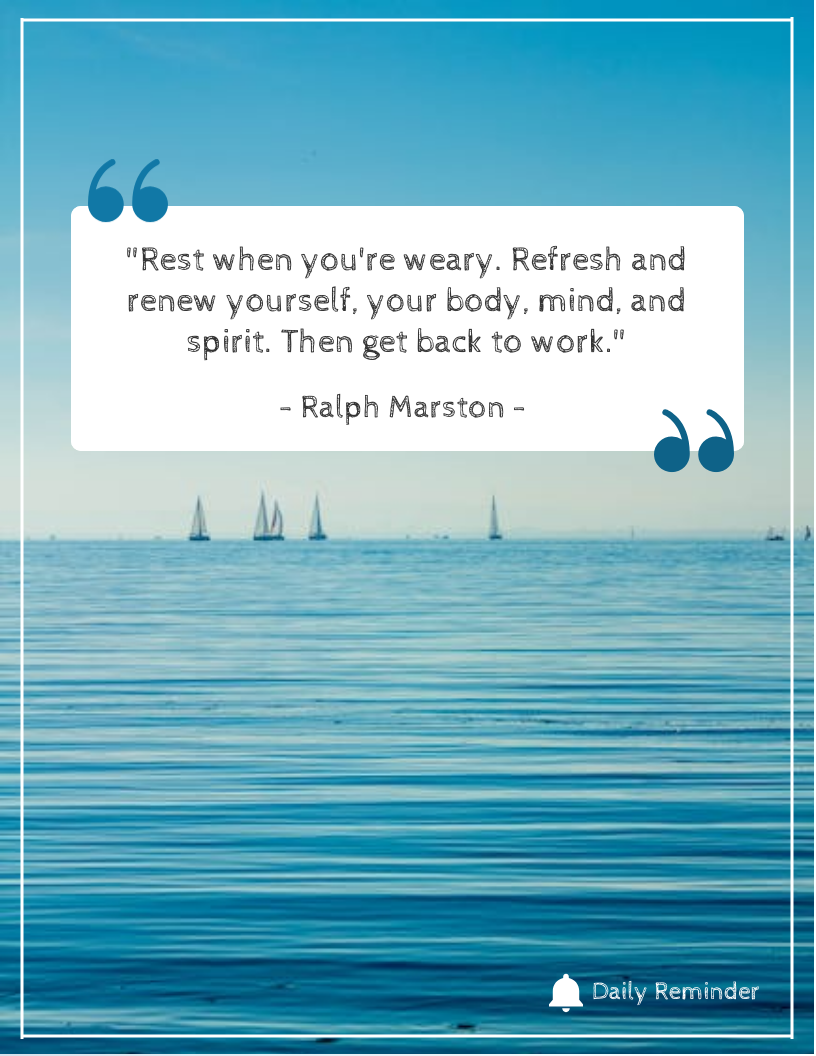 Blue Ocean Water Quotes Template