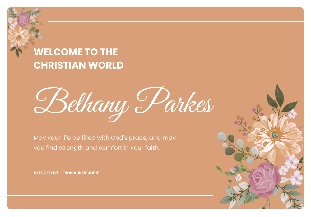 White and Cream Baptism Card