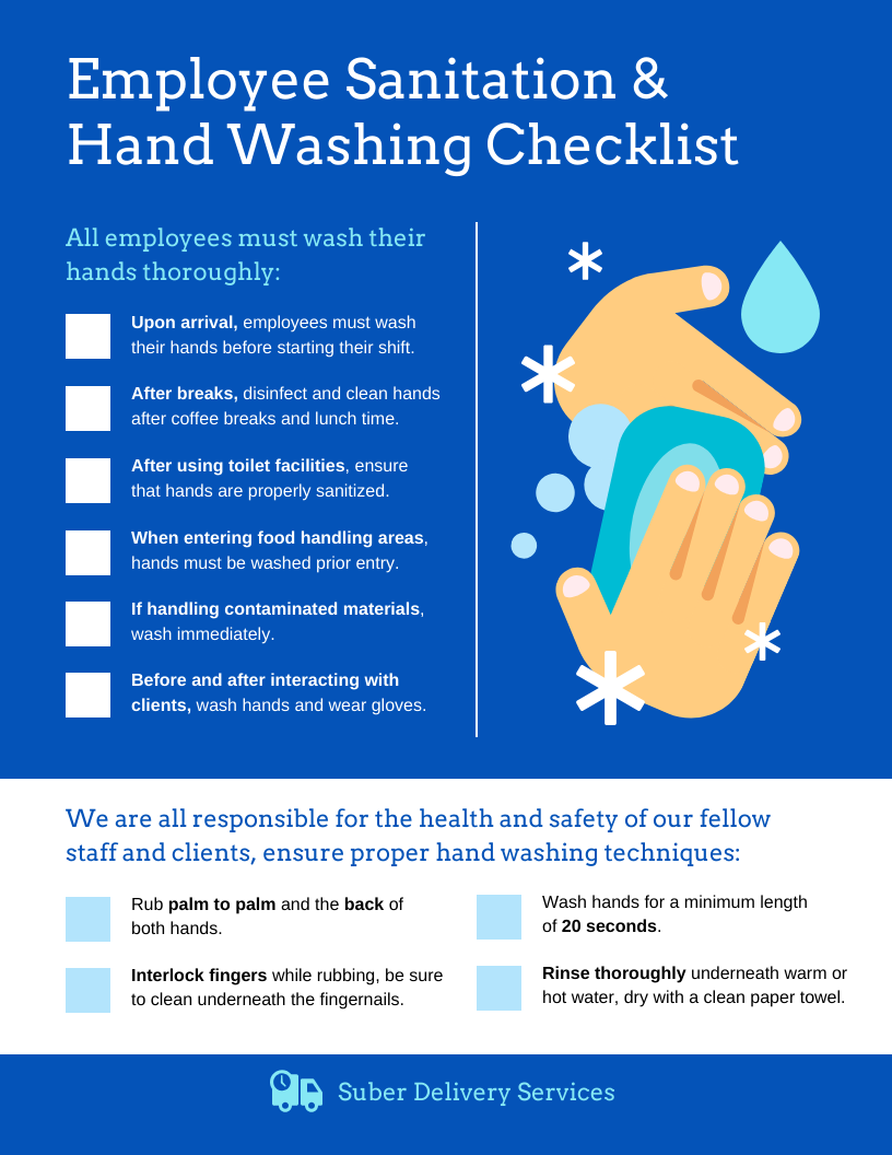 Hand Washing Checklist