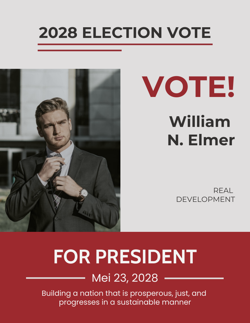Election Vote with Monochrome Photo. Flyer
