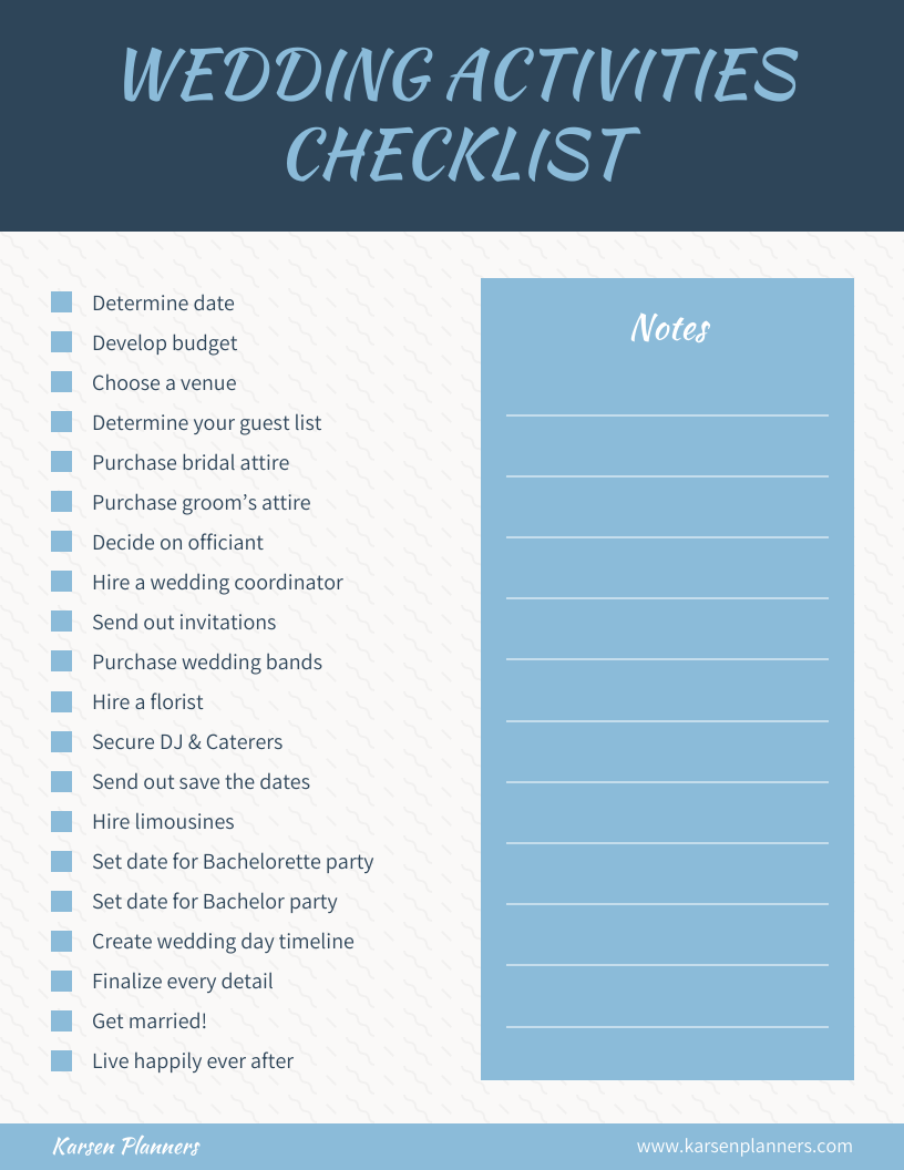 Simple Wedding Checklist Template Venngage
