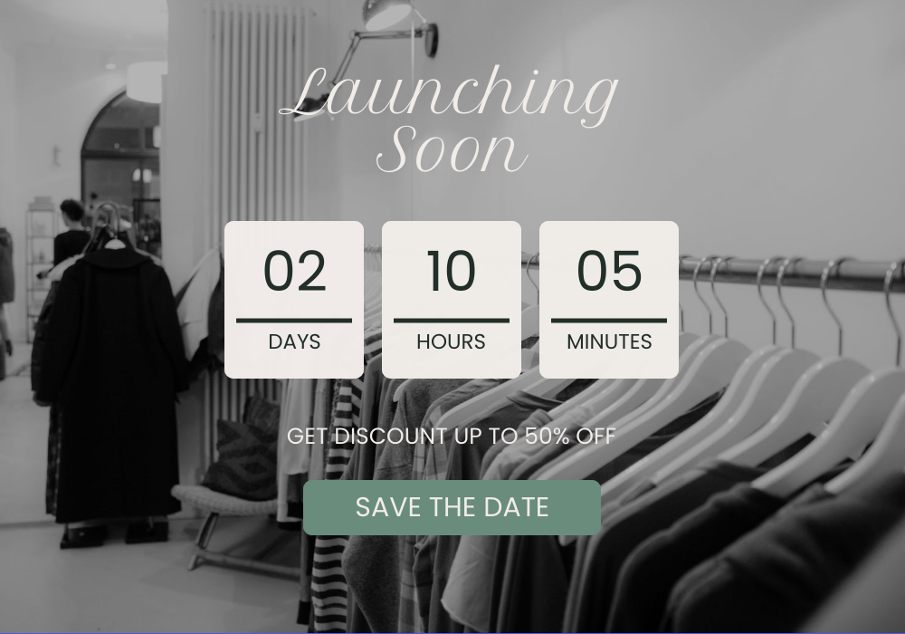 Dark and Green Discount Save The Date