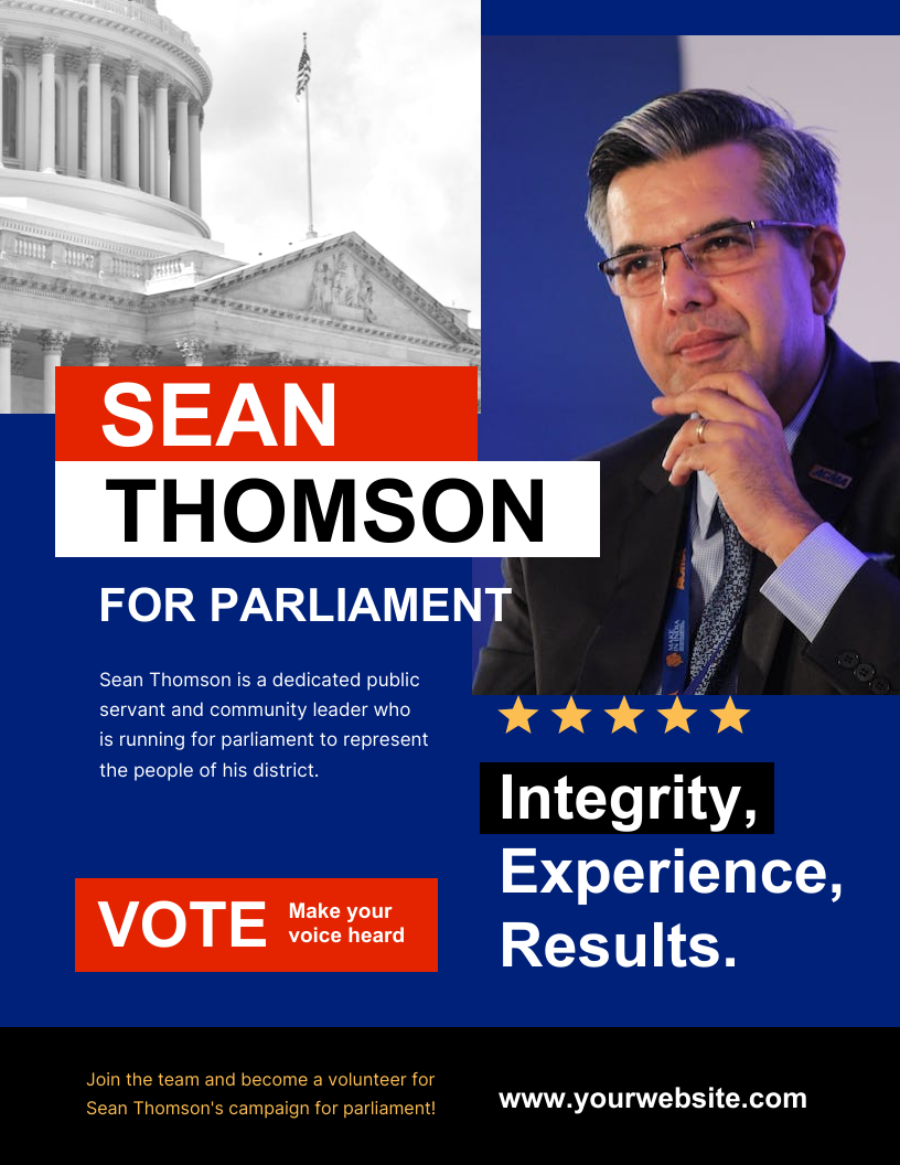 Blue Election Campaign Poster