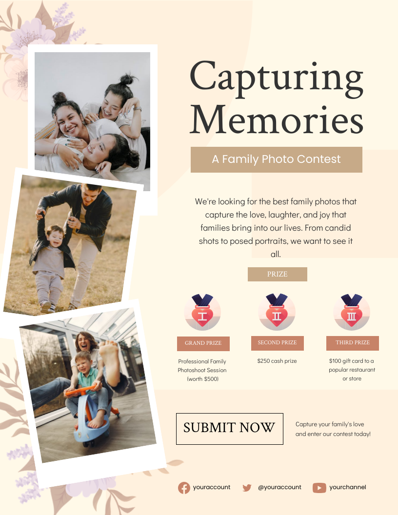 Soft Cream Family Photo Contest Poster Template