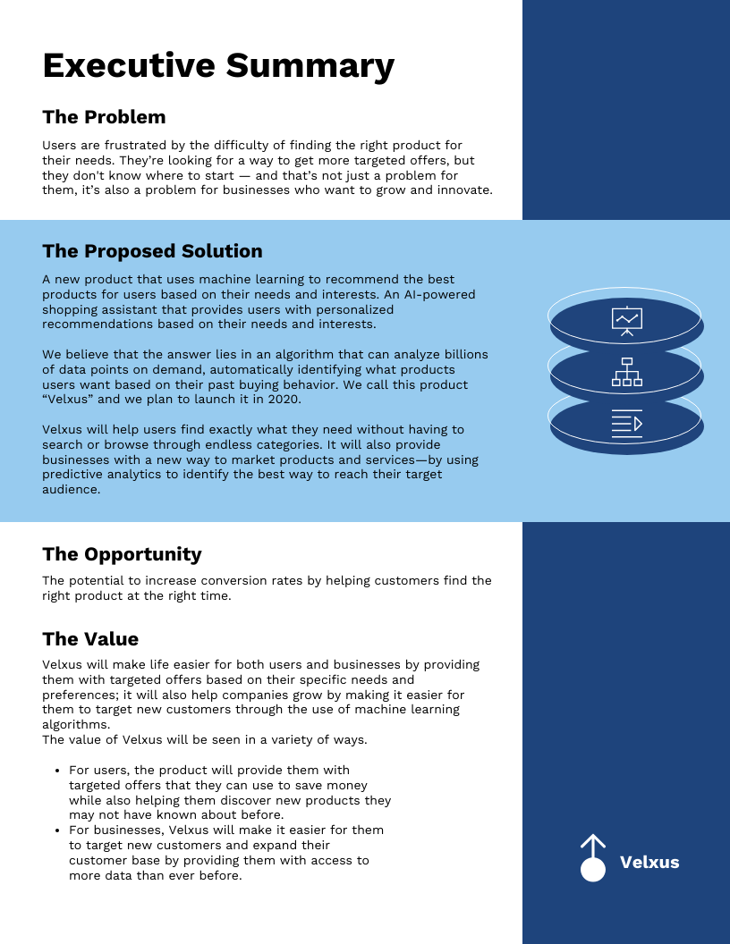 Business Case Executive Summary Example Venngage