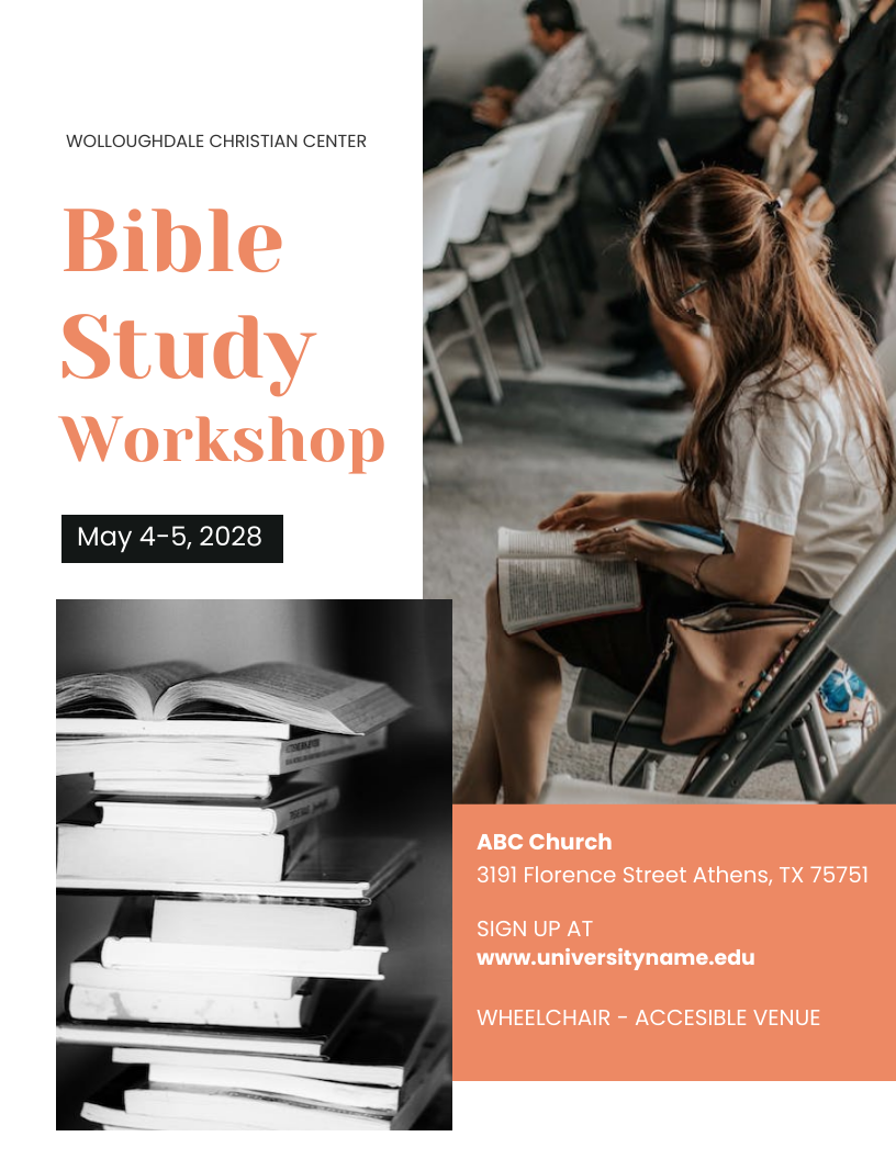 Orange and Black Bible Study Workshop Template