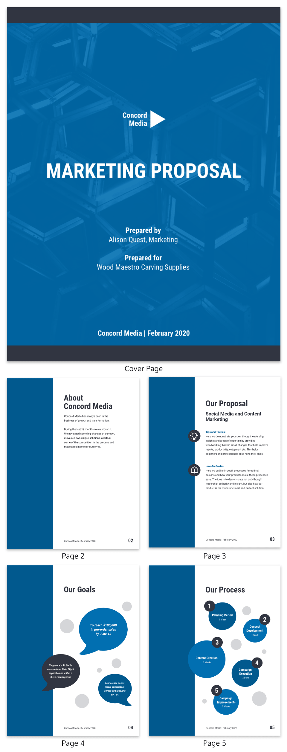 Blue Simple Marketing Proposal Template