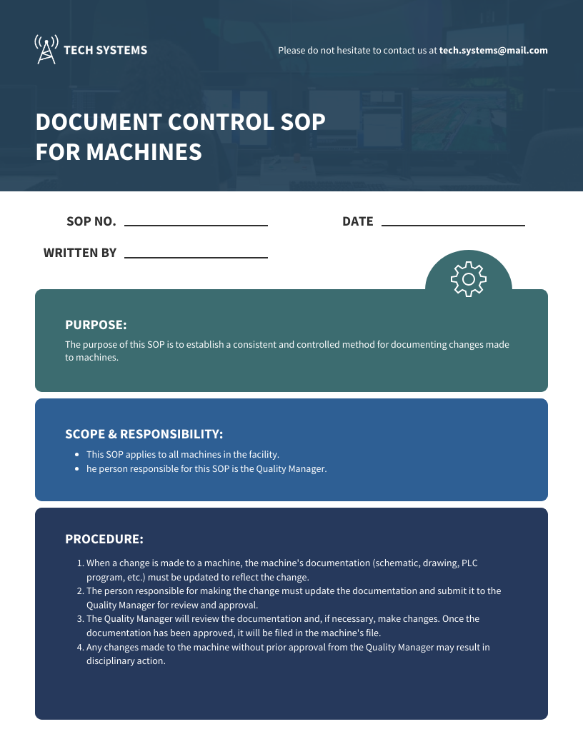 Standard Operating Procedure Manual