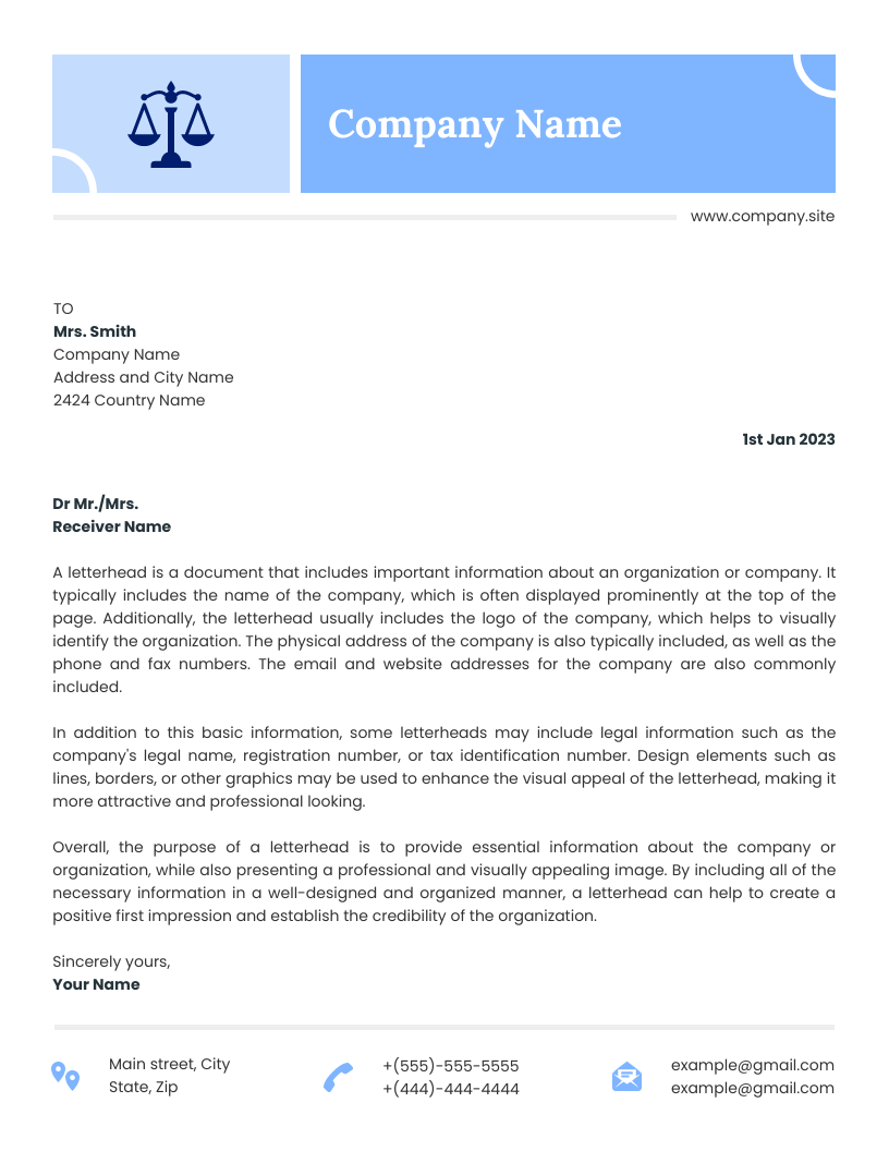 White Minimalist Clean Cool Letterhead Template