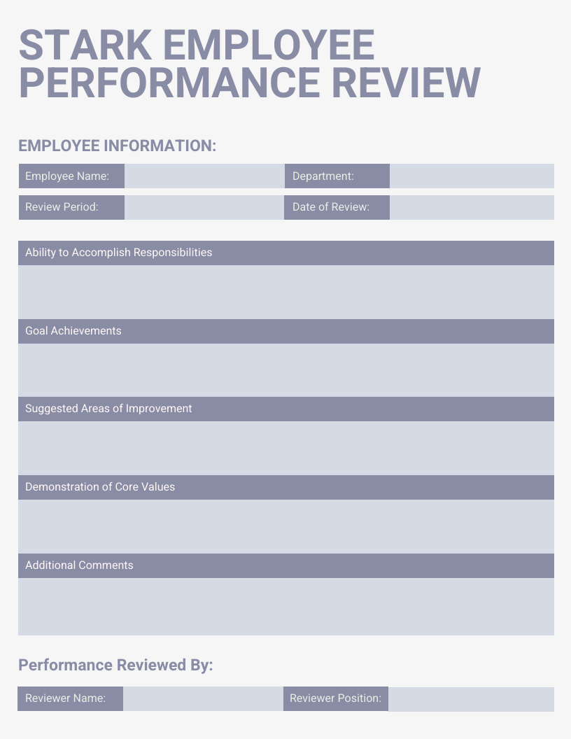 Light Employee Performance Review Venngage