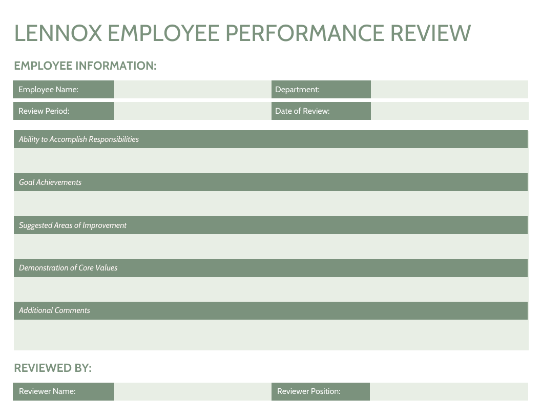 Simple Employee Annual Performance Review Venngage