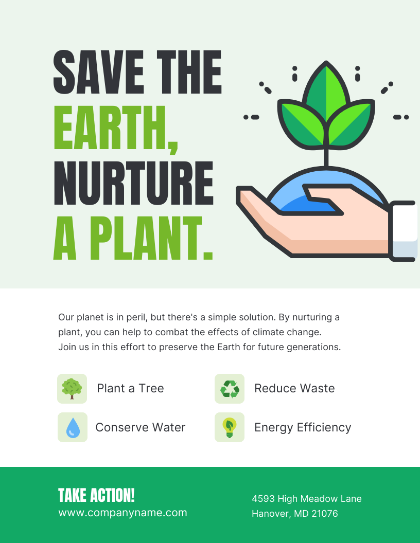 P ster Da Campanha Planta Verde Venngage