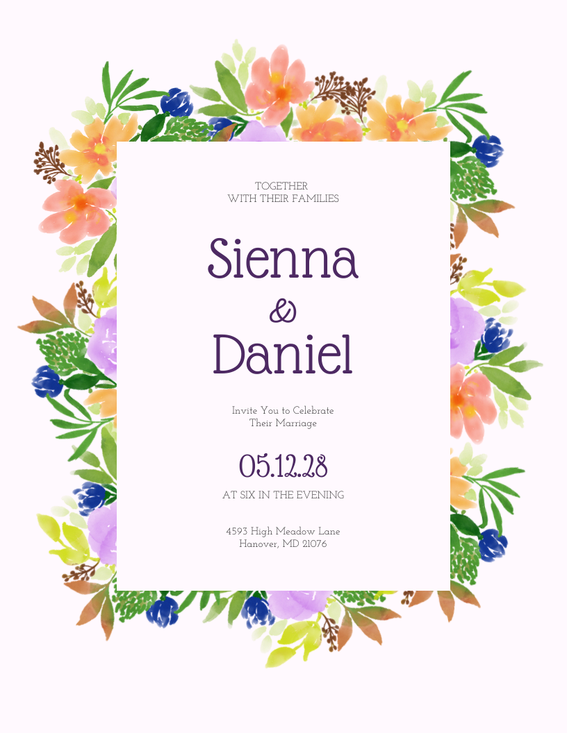 Purple Floral Wedding Reception