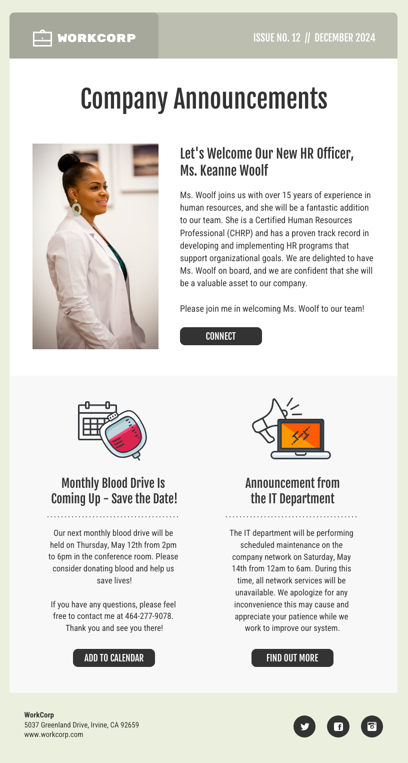 Internal Company Newsletter