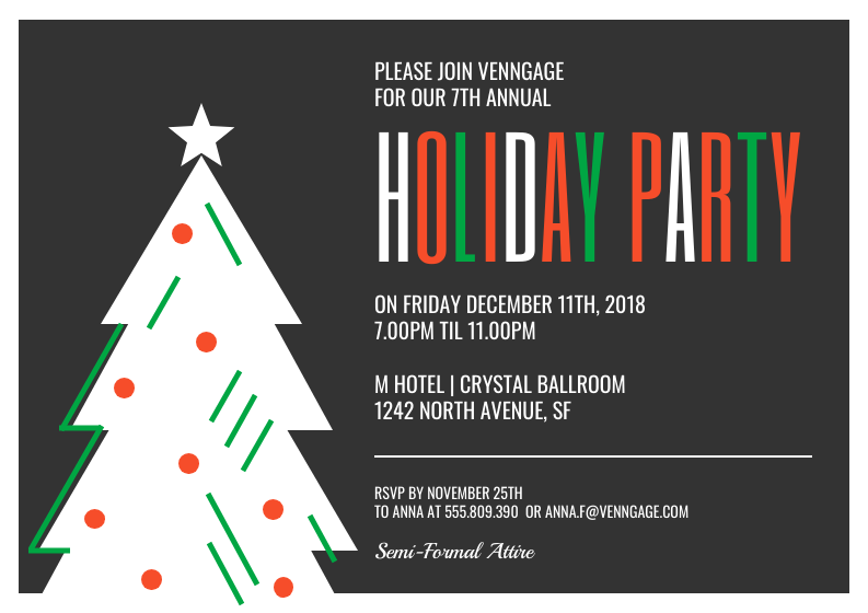 Office Holiday Party Invitation Venngage
