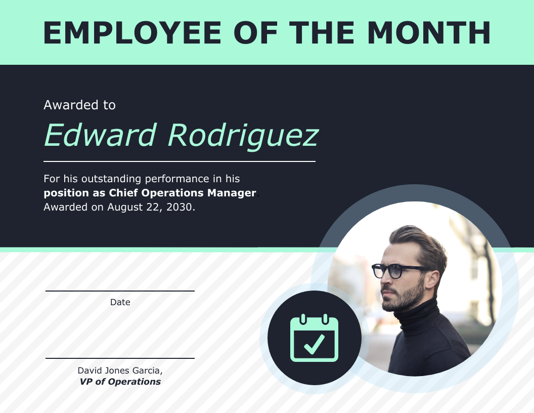 Employee Of The Month Certificate Of Recognition Template Venngage