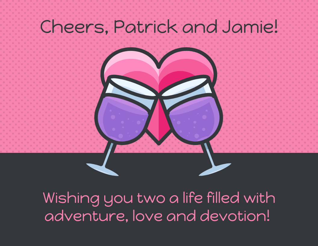 Celebration Simple Wedding Wishes Card Venngage