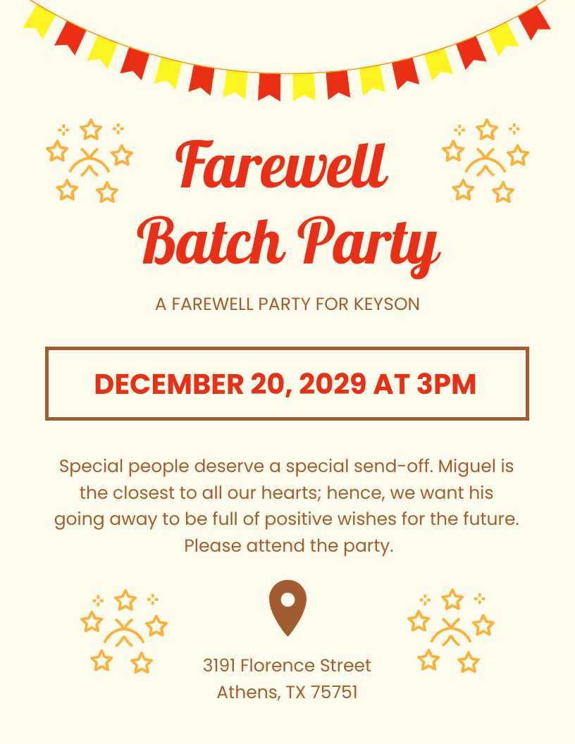 Going Away Party Flyer