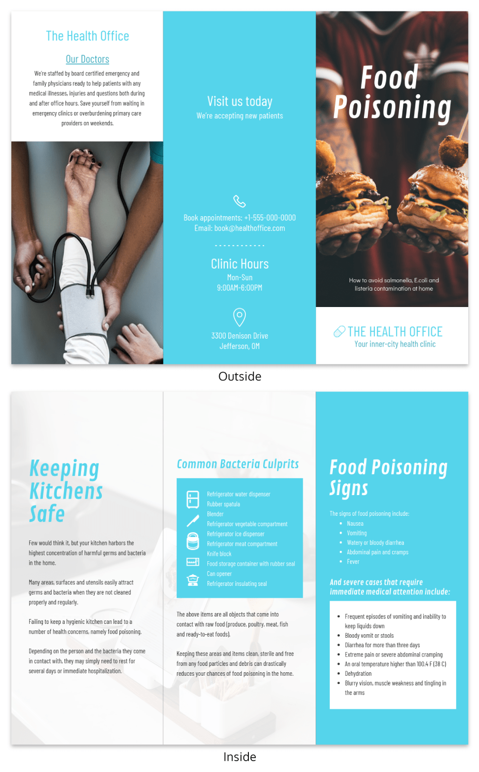 Food Informational Tri Fold Brochure Template