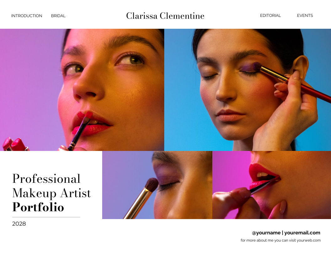 Simple Layout Makeup Artist Portfolio Presentation