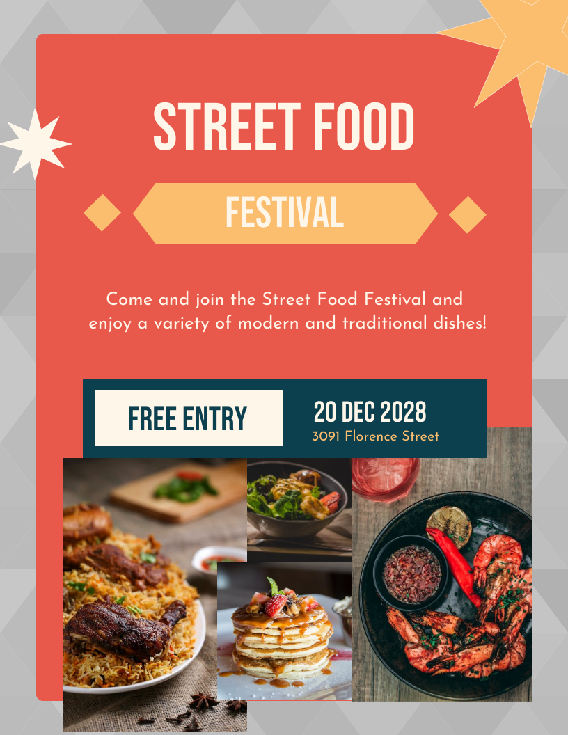 Black Orange Street Food Festival Template