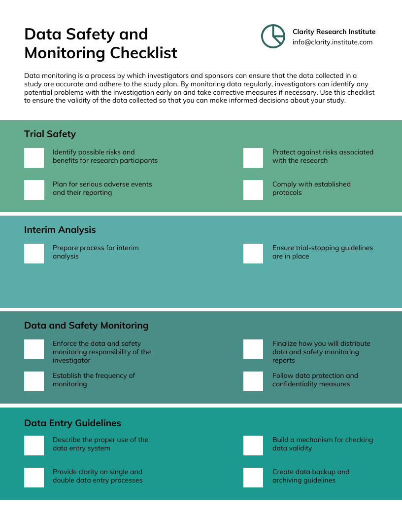 Data Safety Monitoring Report Template